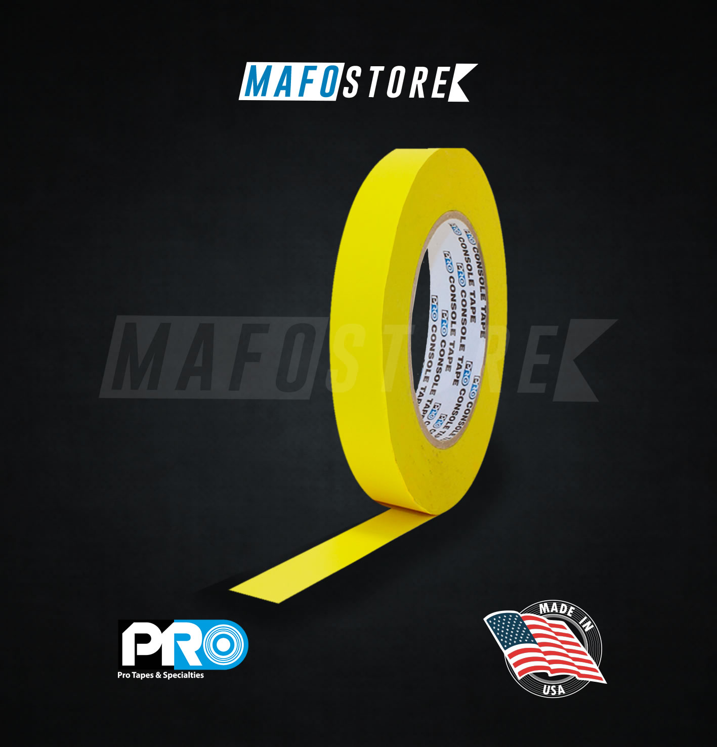 Pro Gaff Console Tape Amarillo 1/2″ x 55mts - MafoStore